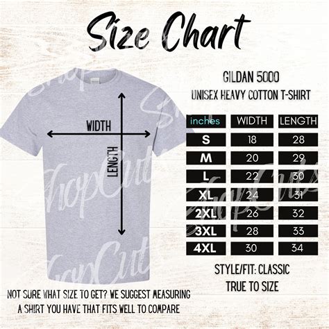 Gildan 5000 Size Chart Guide T Shirt Size Chart G5000 Uk
