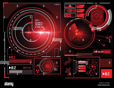 A Futuristic HUD Display User Interface Design With Radar And Tracking