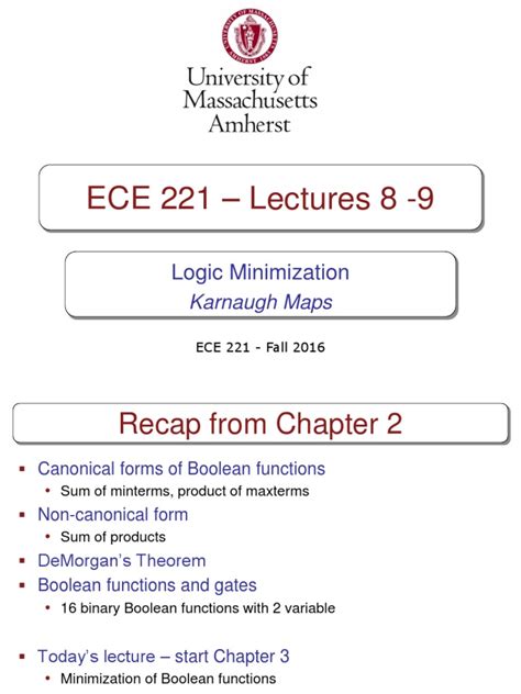 ece 221 lectures 8 9 logic minimization pdf mathematics logic