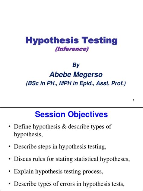 hypothesis testing pdf statistical hypothesis testing p value
