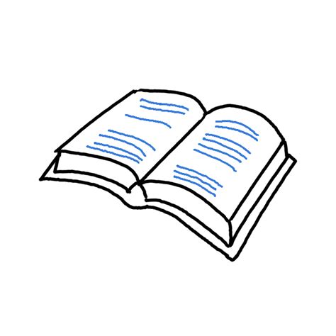 How To Draw A Open Book Step By Step