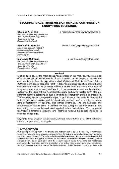 pdf securing image transmission using in compression encryption technique shaimaa ahmed