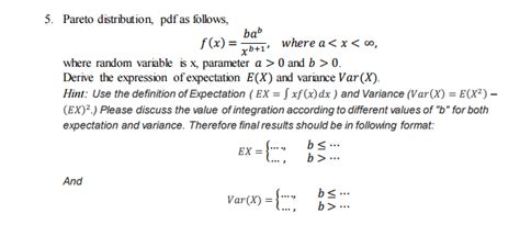 solved pareto distribution pdf as follows f x