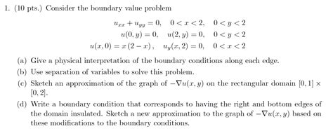 solved 1 10 pts consider the boundary value problem uxx