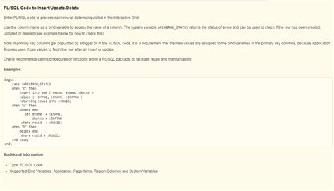 Sql Oracle APEX Update Table Based On Changes In An Interactive Grid