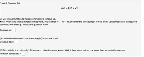 solved 1 point suppose that a use interval notation to