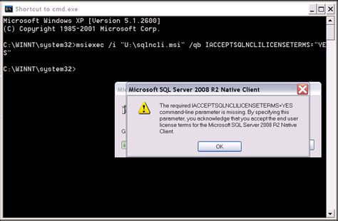 vbscript installing sql sever 2008 r2 native client not working stack overflow