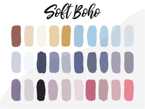 1 Soft Boho Procreate Color Palette Designs Graphics