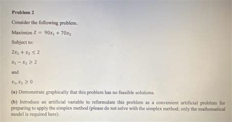 solved consider the following problem maximize z 90x1 70x2