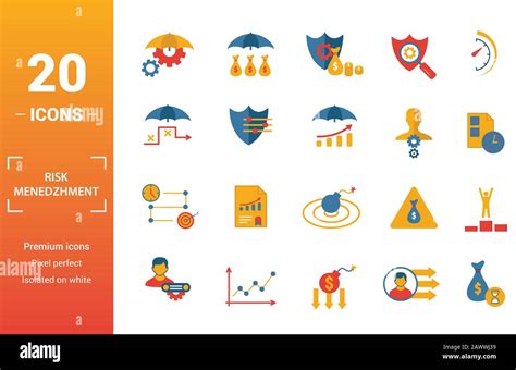 Risk Management Icon Set Include Creative Elements Risk Management