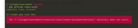 Bug Php Artisan View Cache Throws Symfony Component Finder Exception