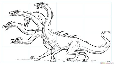How To Draw A Hydra Step By Step Drawing Tutorials Mythical
