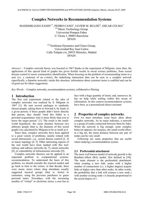 pdf complex networks in recommendation systems