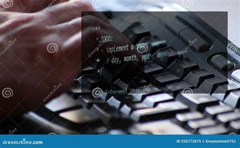 typing php code on screen by web developer and php developer shows computer screen with source