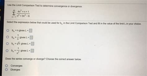 solved use the limit comparison test to determine