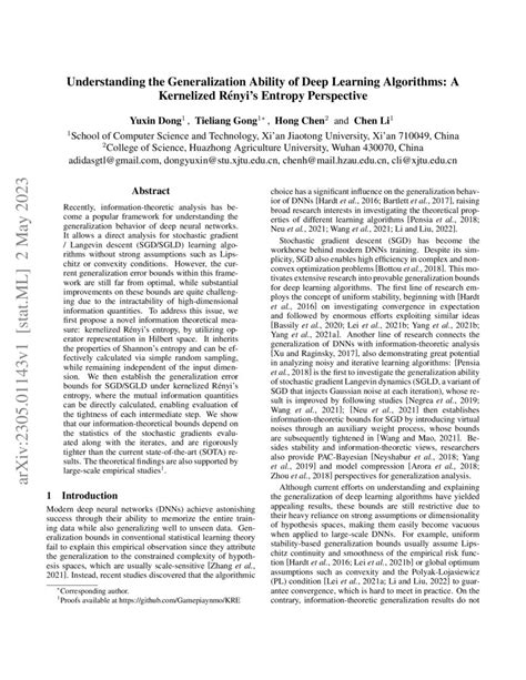understanding the generalization ability of deep learning algorithms a kernelized renyi s