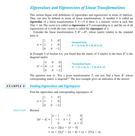 [math] what does the basis of a linear transformation have to do with the eigenvalues math