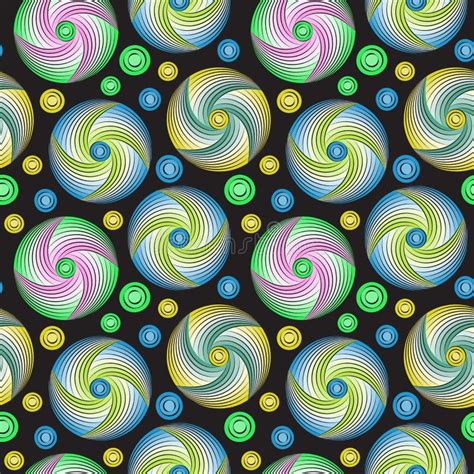 Abstract Vector Seamless Pattern Geometric Curve Elements Stock