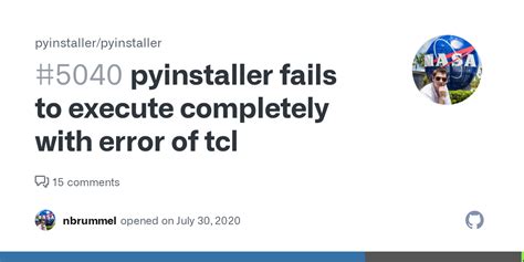 pyinstaller fails to execute completely with error of tcl · issue 5040 · pyinstaller