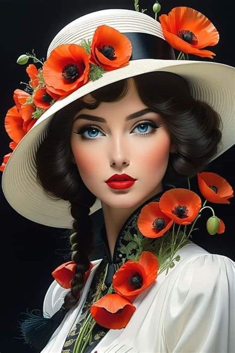 Épinglé Sur Women En 2024 Coquelicots Femme Peinture Fleurs