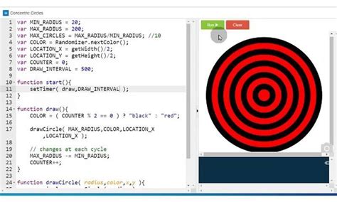 wendell auman concentric circles with javascript