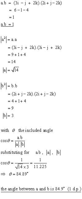 the scalar product vectors pure mathematics from a level maths tutor