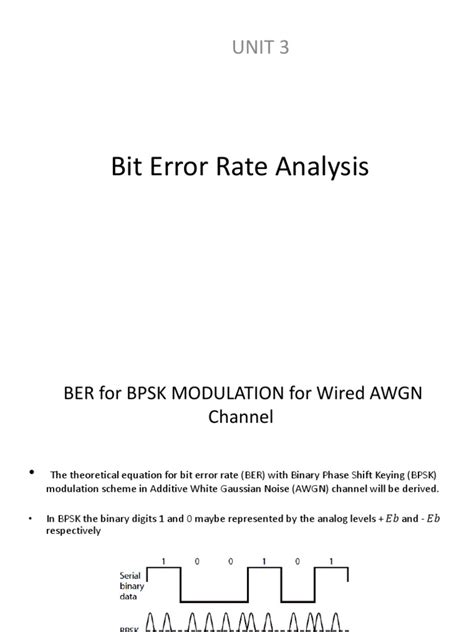 bit error rate analysis unit 3 pdf signal to noise ratio telecommunications engineering