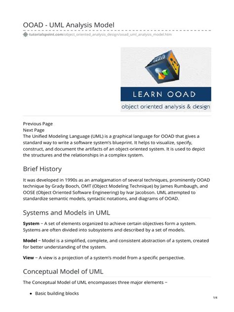 ooad uml analysis model pdf unified modeling language conceptual model