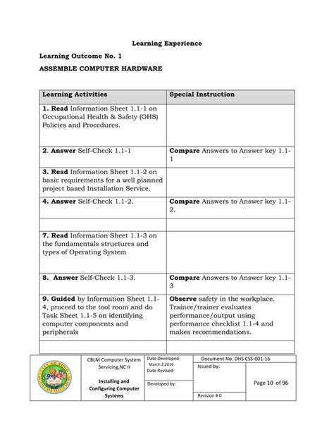 css nc ii learning module