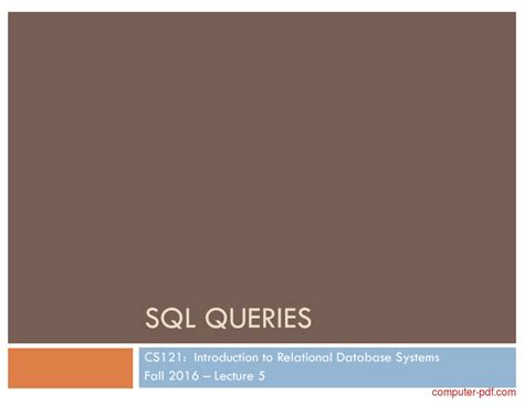 [pdf] sql queries free tutorial for beginners