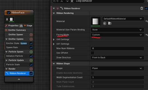 【ue5】easiest way to keep a niagara ribbon facing a direction in local space of its niagara
