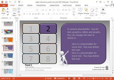 create interactive powerpoint presentations with 8 panels template