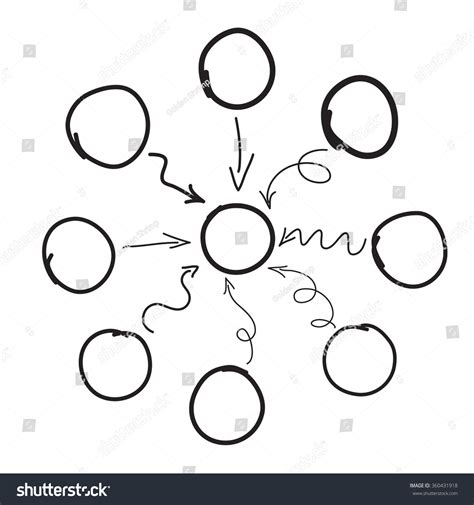 Hand Drawn Diagram Flowchart Imitation Hand Stock Vector Royalty Free