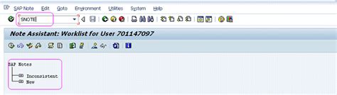 sap basis sap note assistant using transaction snote to apply oss notes