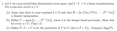 solved 1 let v be a non trivial finite dimensional vector