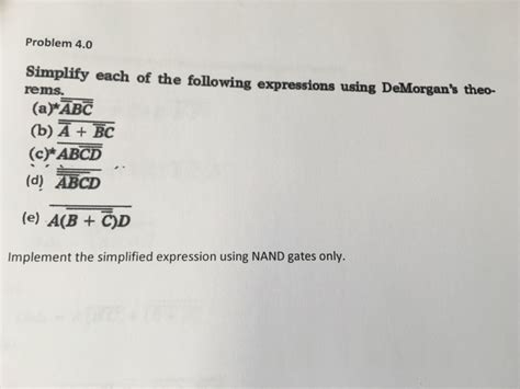 solved simplify each of the following expressions using