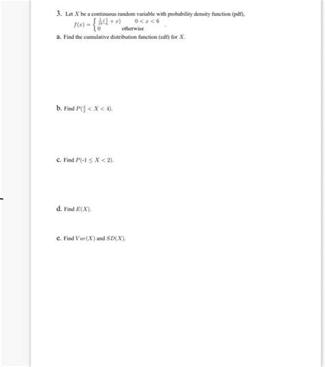 solved 3 let x be a continuous random variable with