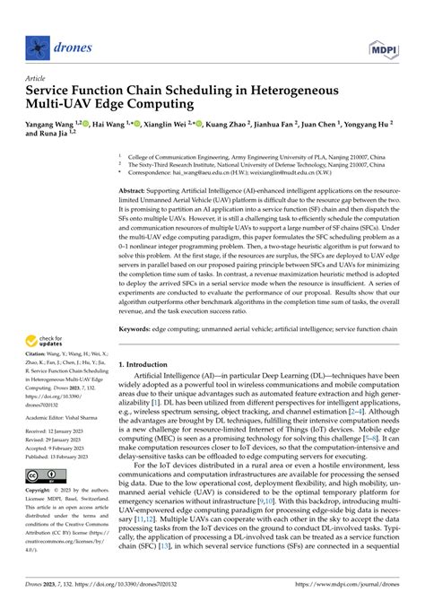 pdf service function chain scheduling in heterogeneous multi uav edge computing