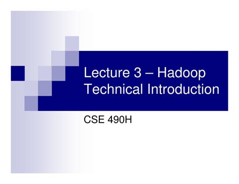 pdf lecture 3 hadoop technical introductiondata distribution implicit in design of mapreduce