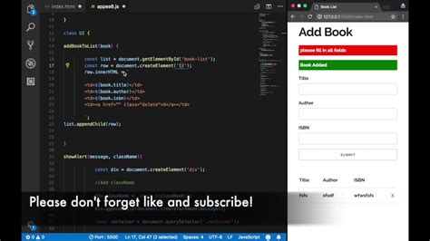 oop book list project with es6 vanilla javascript youtube