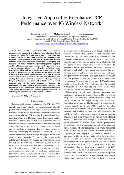 pdf integrated approaches to enhance tcp performance over 4g wireless networks