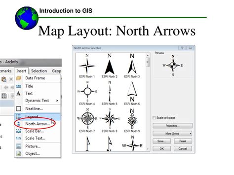 Adding Arrows To Arcmap Layout View