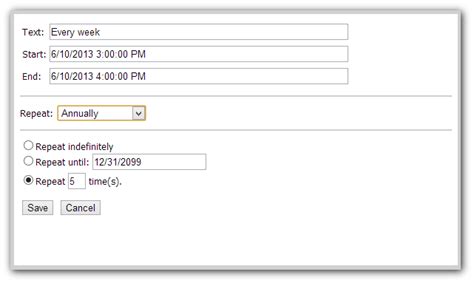recurring events event calendar daypilot documentation scheduling components for