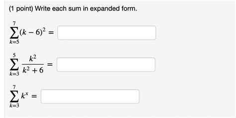 solved 1 point write each sum in expanded form