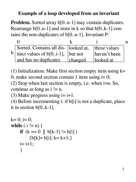 cs100a sections dec loop invariant review c review and example ppt download
