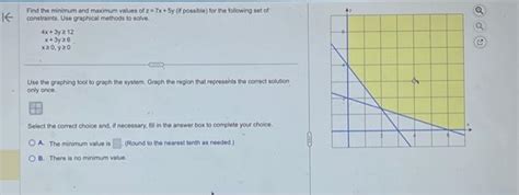 solved find the minimum and maximum values of z 7x 5y f