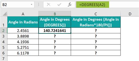 DEGREES Function In Excel Formula Examples How To Use