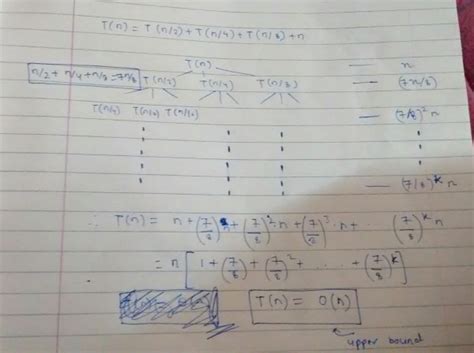 algorithms time compexity of the recurrence relation