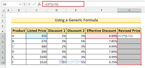 How To Calculate Multiple Discounts In Excel 4 Easy Methods