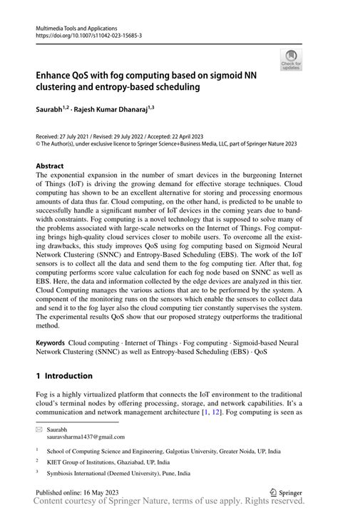 enhance qos with fog computing based on sigmoid nn clustering and entropy based scheduling